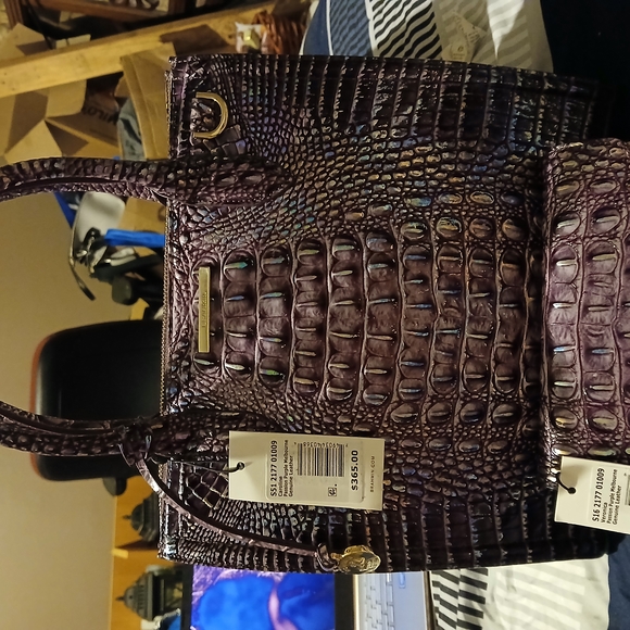 Brahmin | Bags | Brahmin Purple Tote Bag With Luxurious Texture And ...
